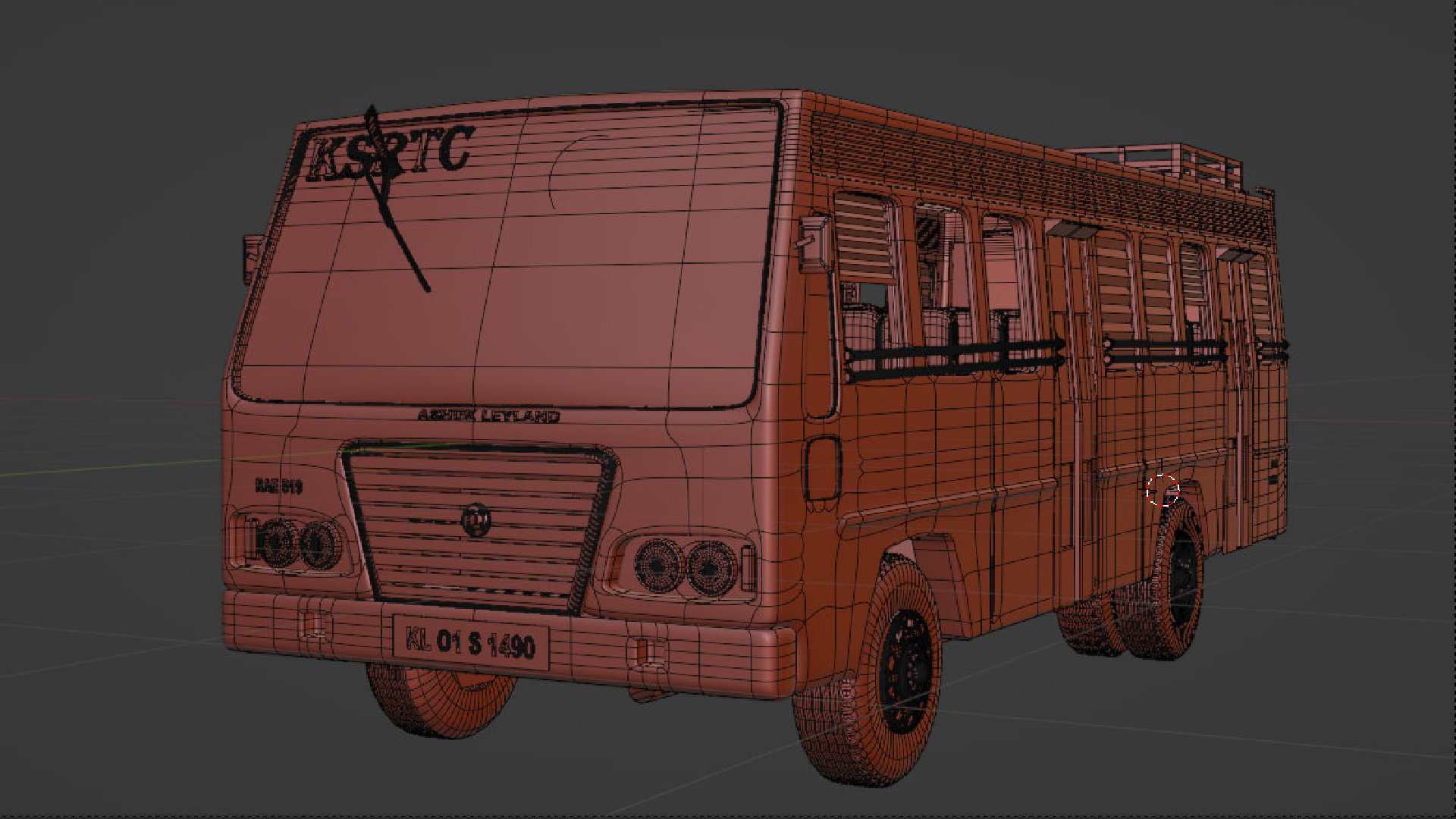 KSRTC Venadu , Malabar Bus 3d model