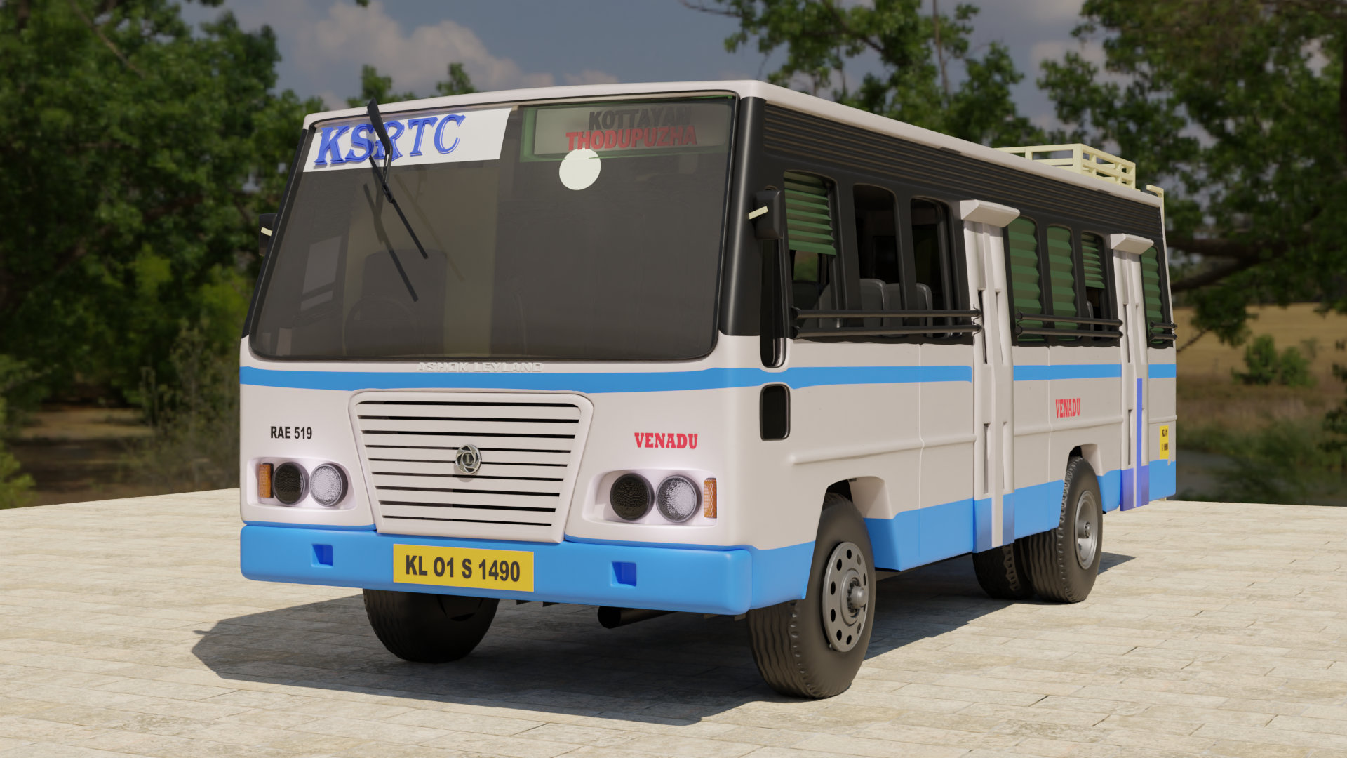 KSRTC Venadu , Malabar Bus 3d model
