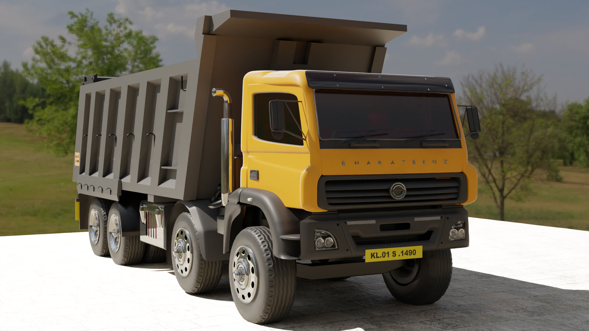 bharatbenz 3528c Tipper Truck 3D Model