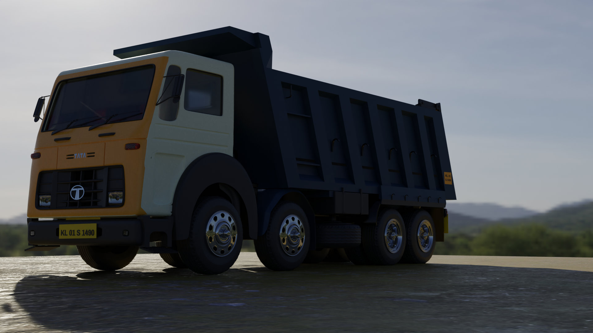 TATA TIPPER TRUCK 3D MODEL FOR DOWNLOAD - TATA TIPPER 3D MODEL